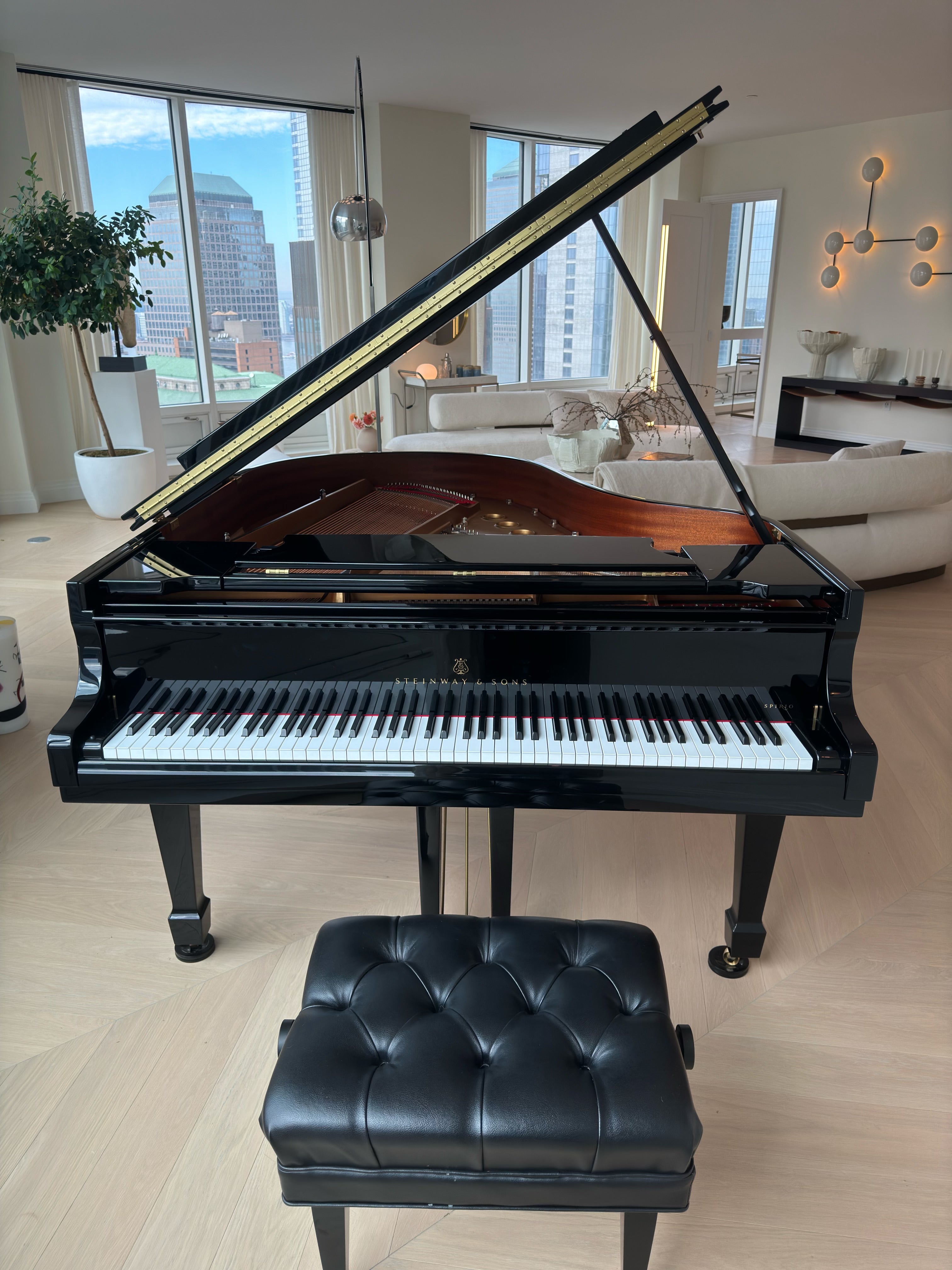 Steinway Model M Spirio | High Gloss Ebony – Park Avenue Pianos | Steinway Piano Reseller